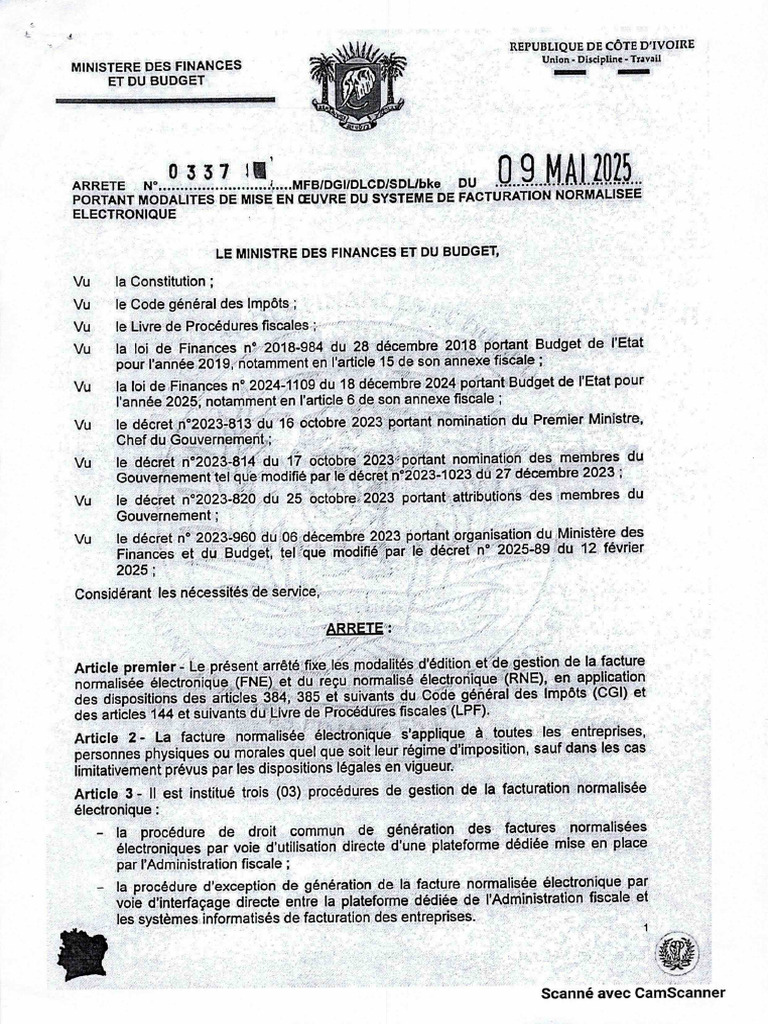 Arrete 0337 Modalites Fne 2025 | PDF