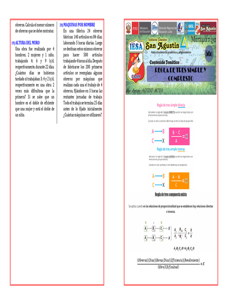 5to Practica Regla de Tres | PDF