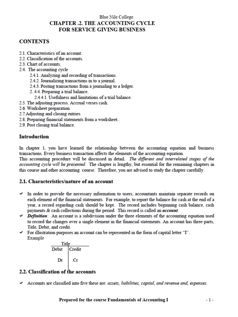 Accounting Cycle Overview: Chapter 2 | PDF | Debits And Credits | Expense