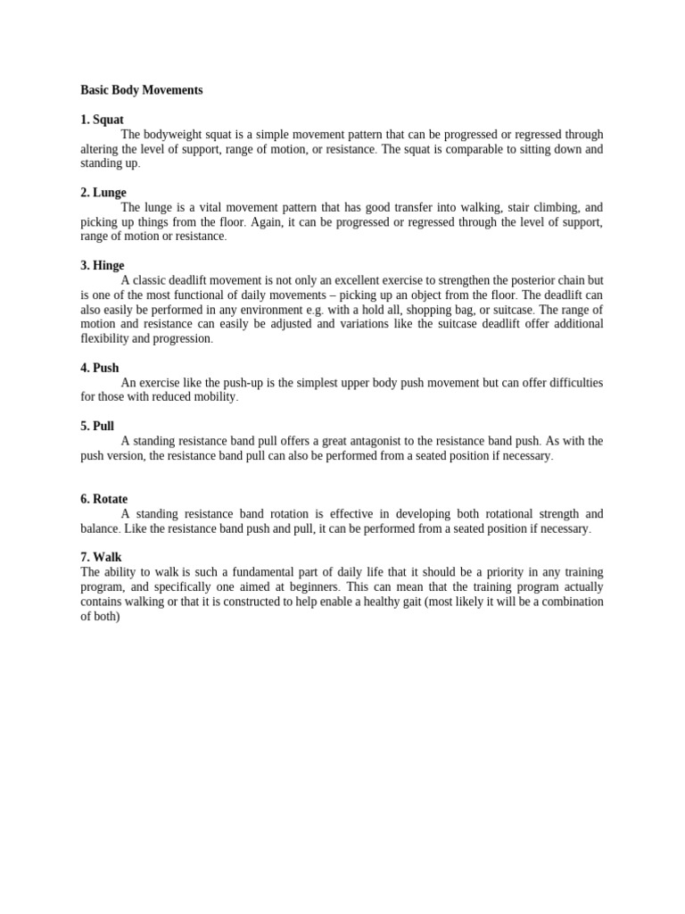 Basic Body Movements | PDF