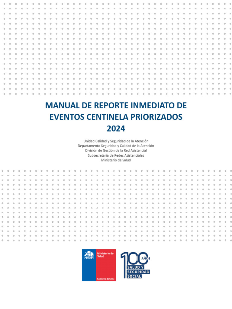 Manual de Reporte Inmediato de Eventos Centinela Priorizados | PDF ...