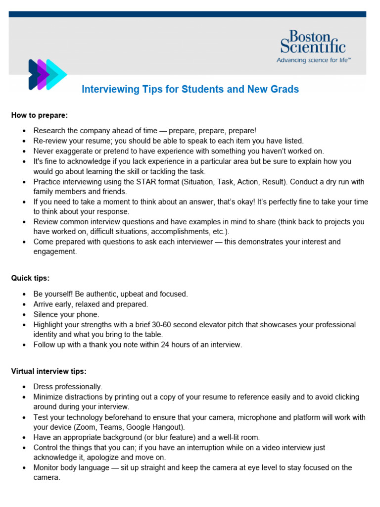 Interviewing Tips | PDF