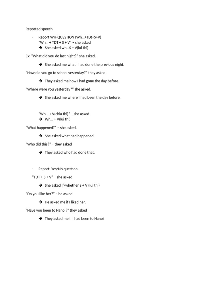 Reported Speech | PDF
