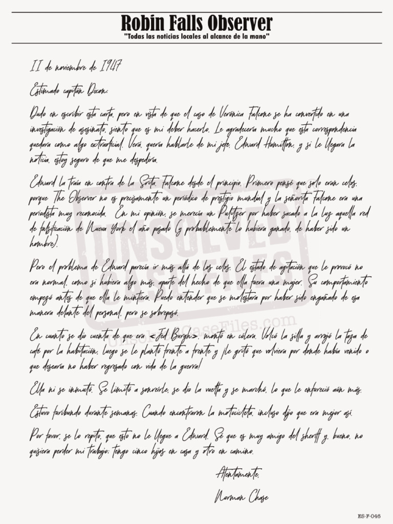 Carta de Norman Chase | PDF