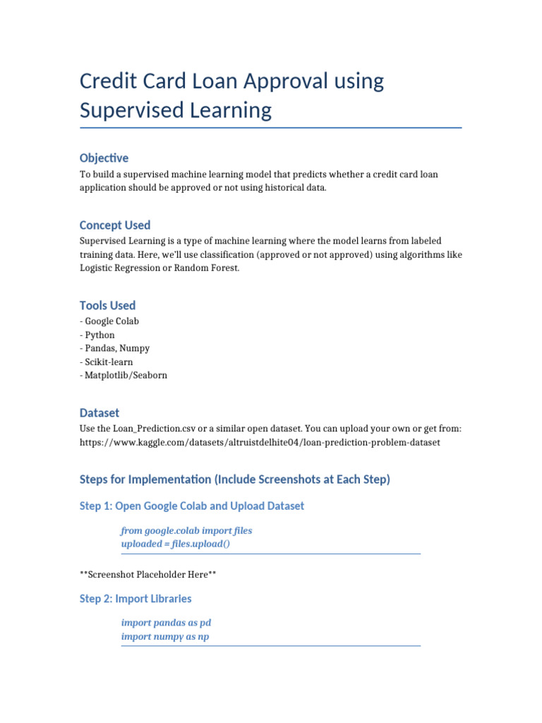 Credit Card Loan Approval Demo | PDF | Machine Learning | Applied ...