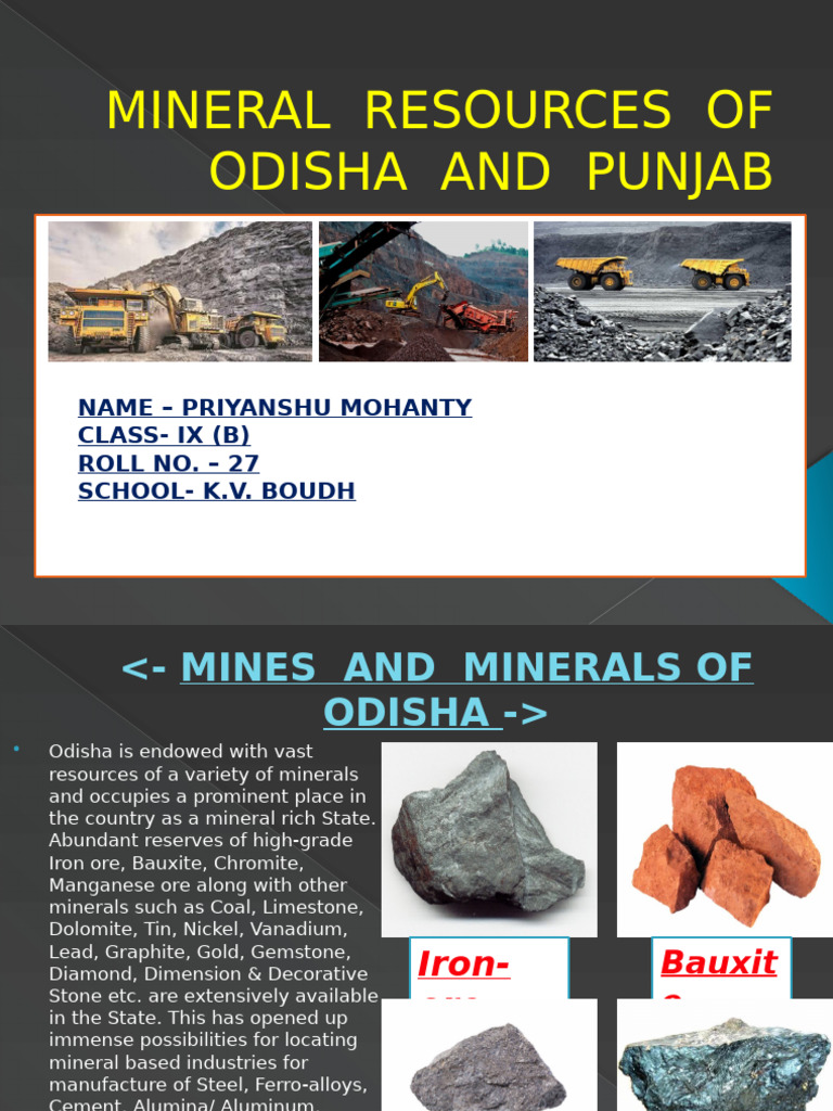 Mineral Resources of Odisha and Punjab | PDF | Aluminium Oxide | Mining