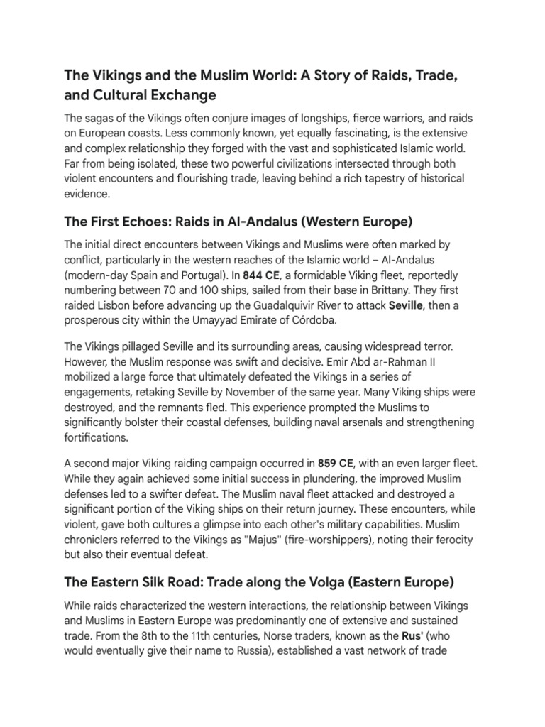 Vikings and Muslims: Raids and Trade | PDF | Middle Ages