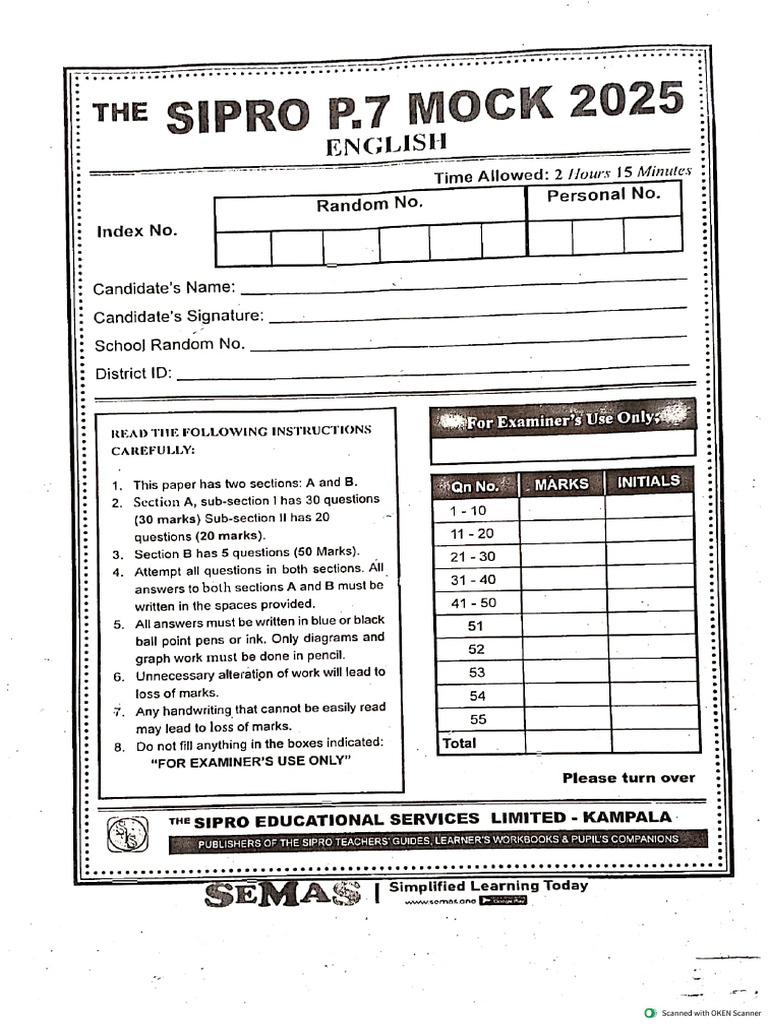 Mock Eng Sipro 2025 | PDF