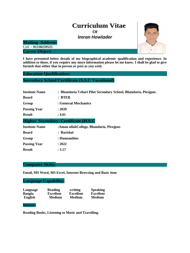 Razu Ahammad CV | PDF