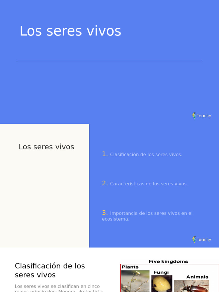 Diapositivas sobre seres vivos para niños | PDF