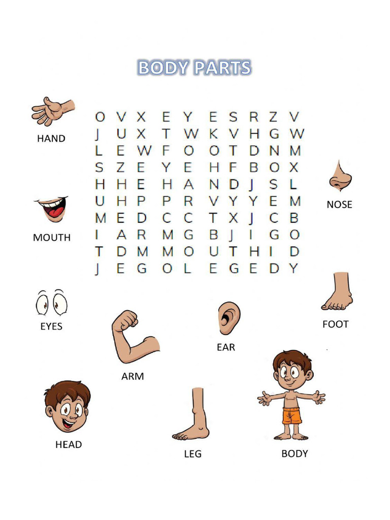 Sopa de Letras Partes Del Cuerpo | PDF