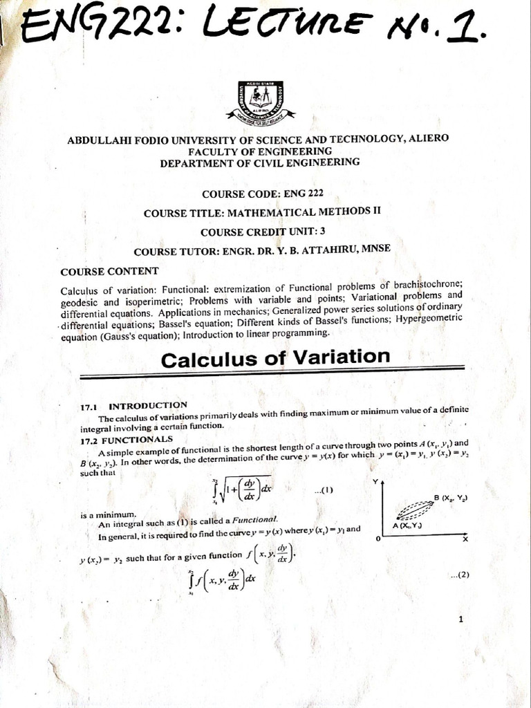 Eng222 (Mathematical Method 2) | PDF