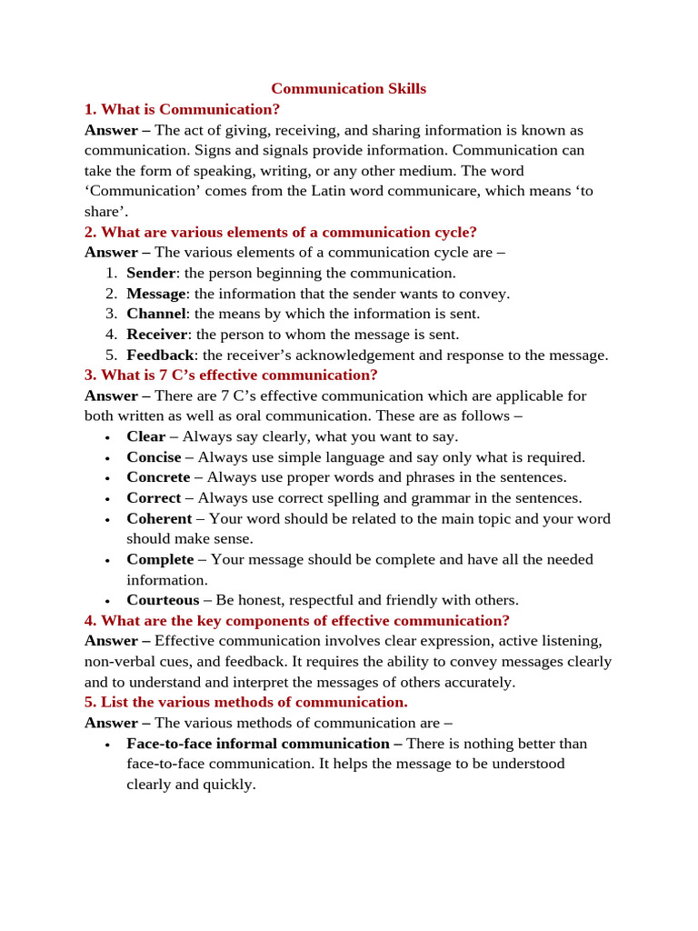 Employability Skills Q&A | PDF | Communication | Nonverbal Communication