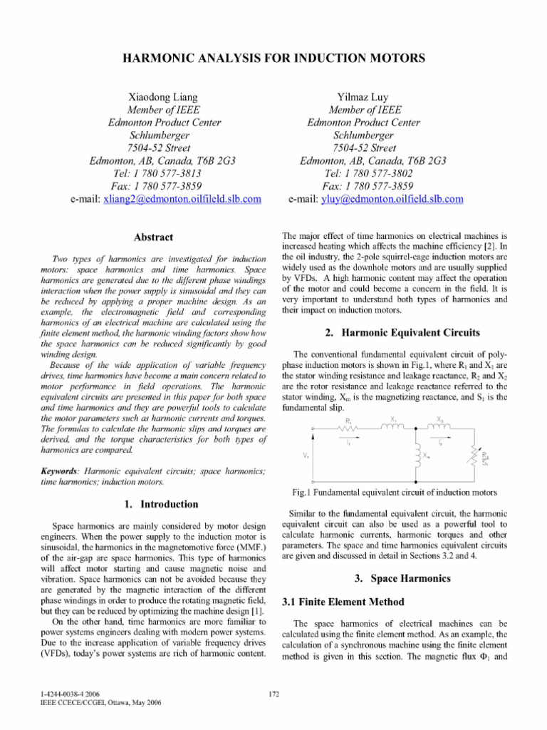 Harmonic Analysis in Induction Motors | PDF | Electric Motor ...
