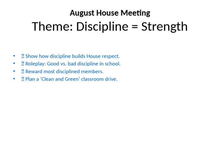 August House Meeting Yashvi | PDF