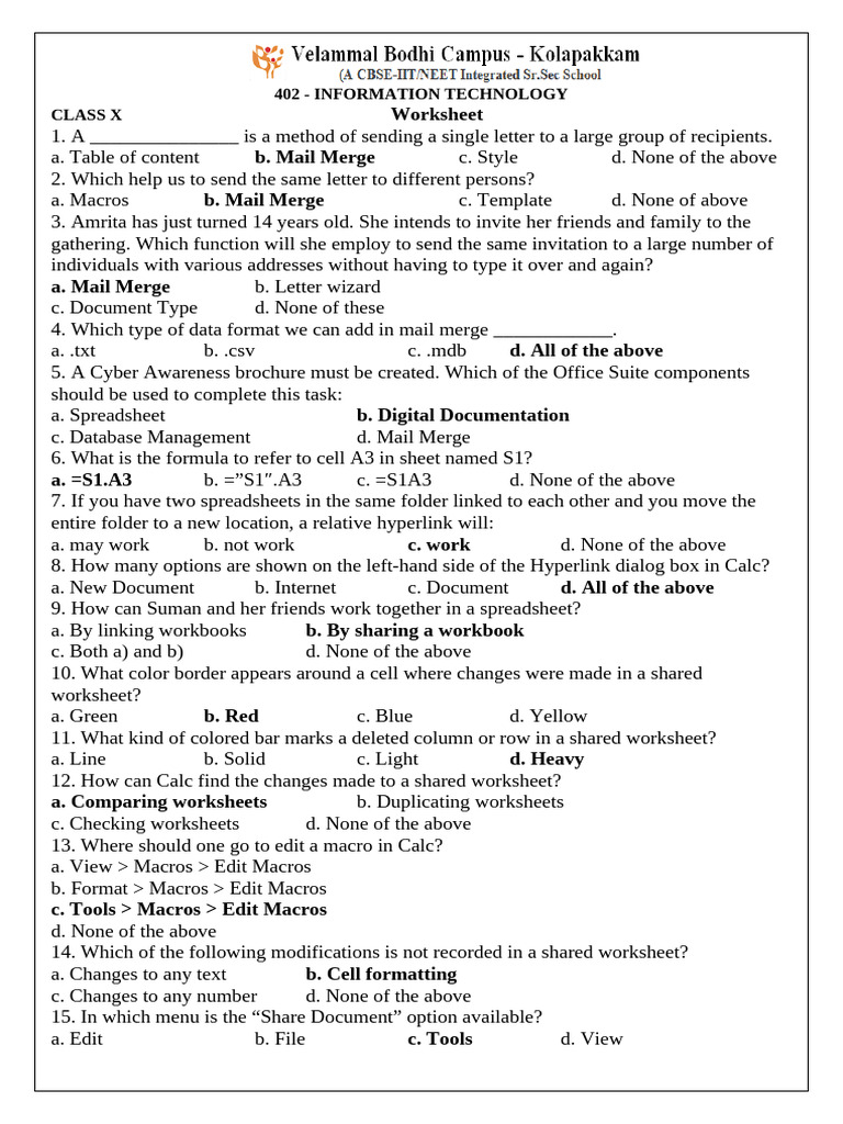 GT-2 Worksheet Answer Key | PDF | Spreadsheet | Worksheet