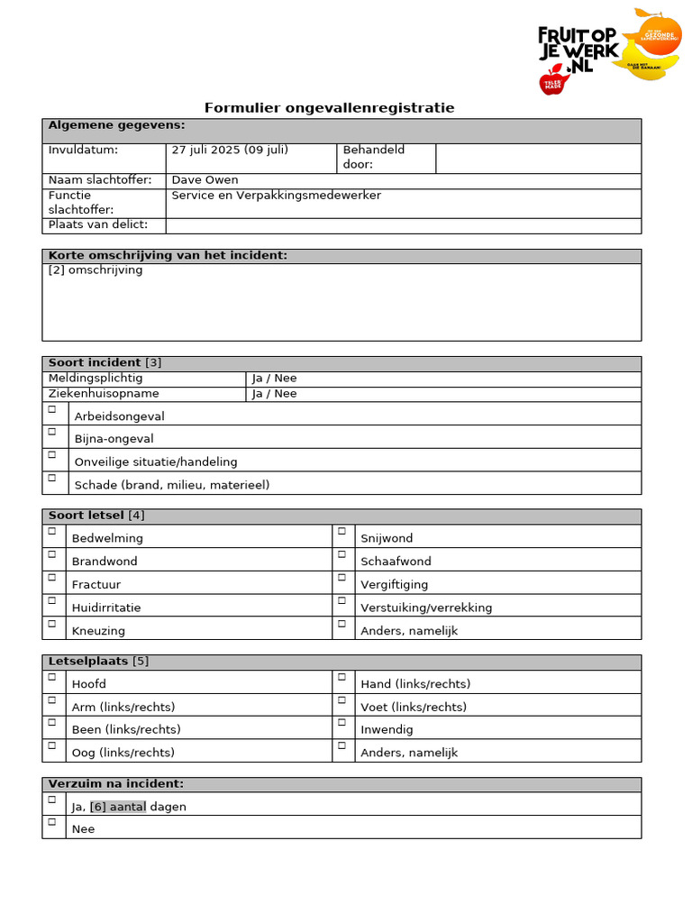 Onge Vallen Registra Tie Form Ulier | PDF