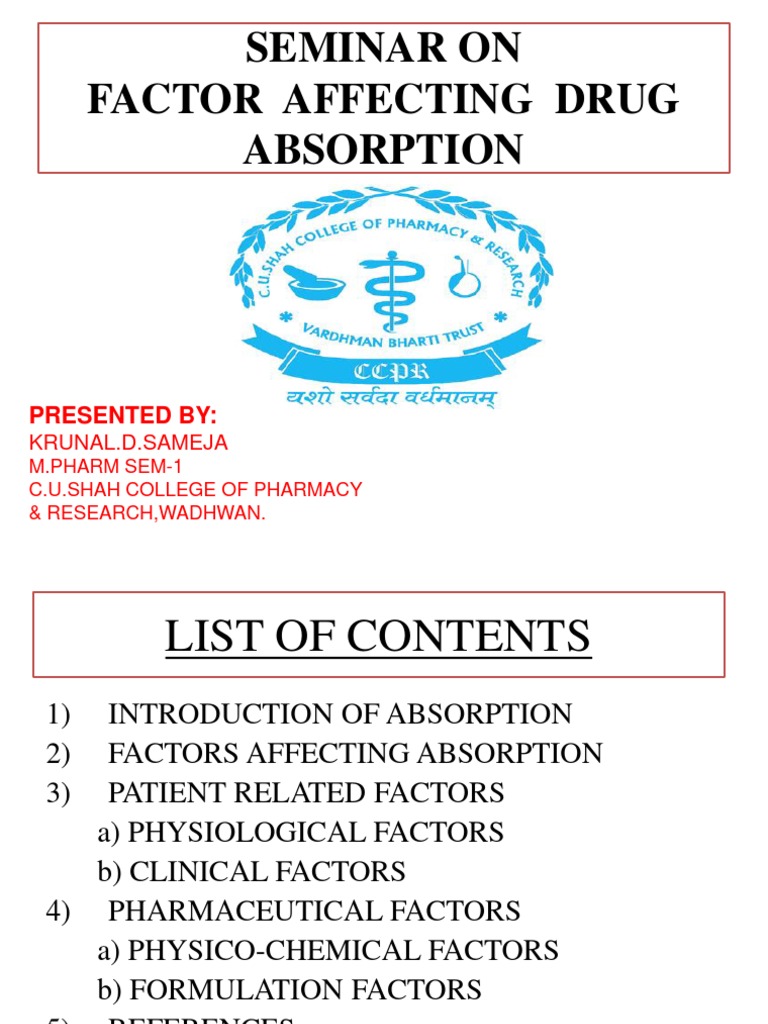 Factors Affecting Drug Absorption: A Comprehensive Review of the Key ...