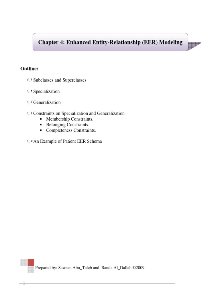 Ch4 - Enhanced Entity Relationship Modeling | PDF | Inheritance (Object Oriented Programming ...