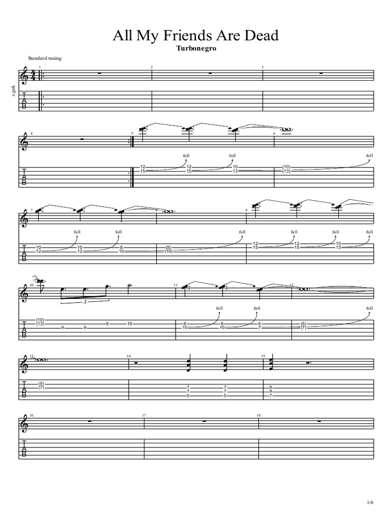All My Friends Are Dead Tabs | PDF | Guitar Family Instruments | Irish ...