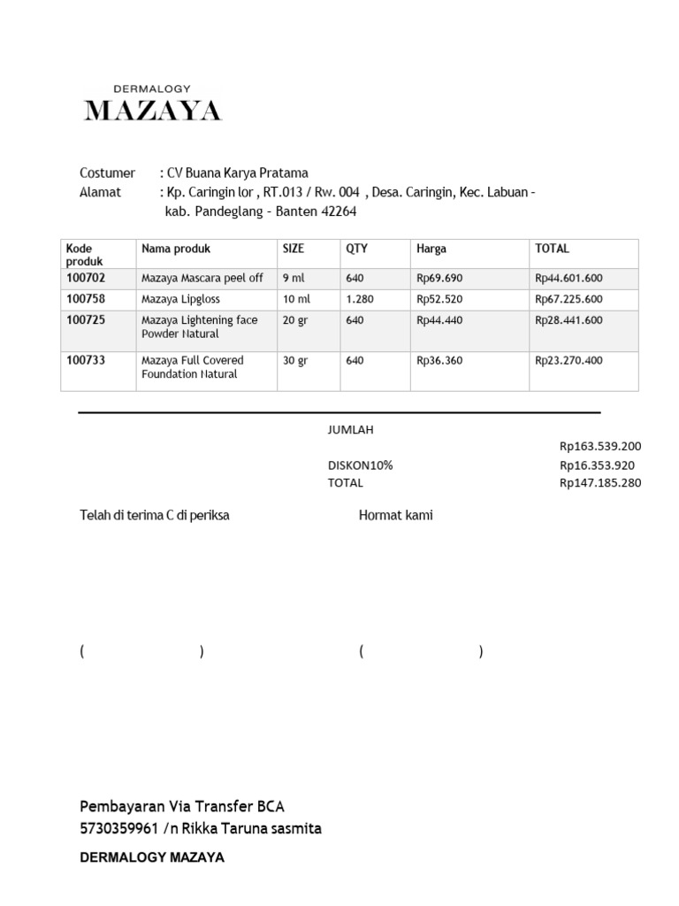 Invoice II Revisi | PDF