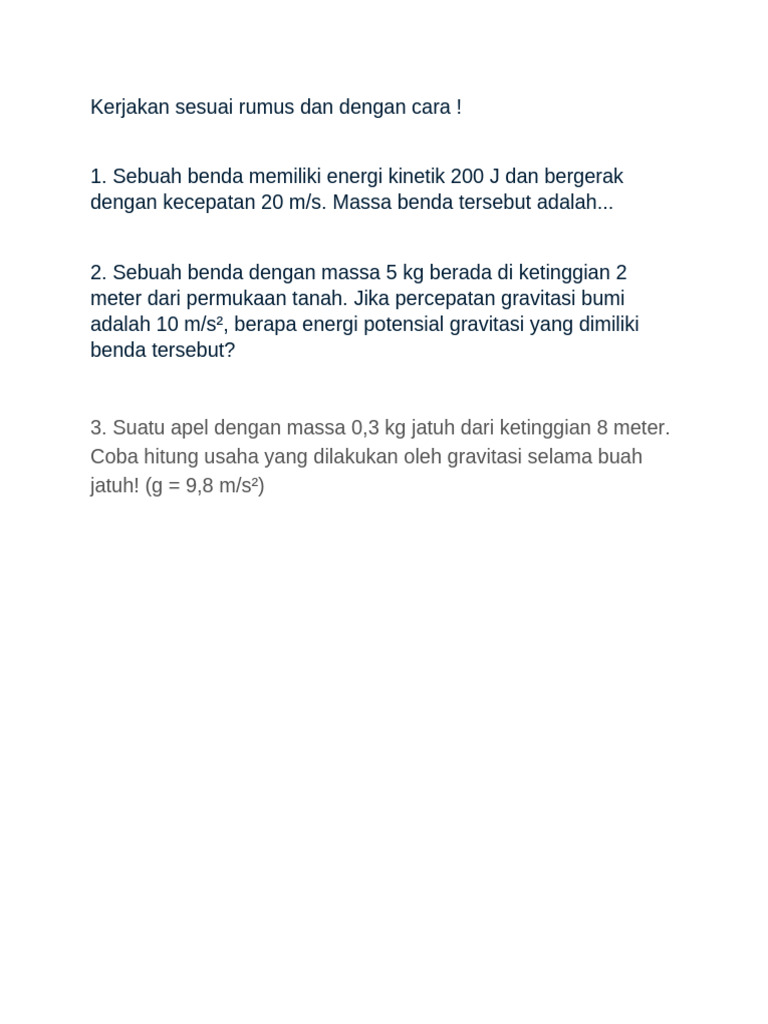 Kerjakan Sesuai Rumus Dan Dengan Cara | PDF