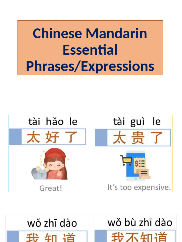 Chinese Mandarin Essential Phrases | PDF