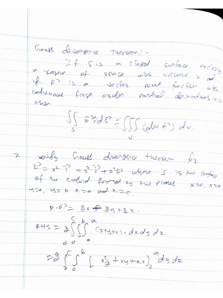 Gauss Divergence Theorem | PDF