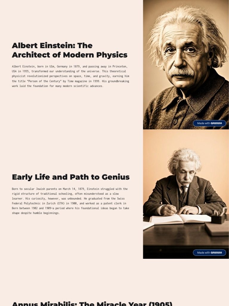 Albert Einstein: Pioneer of Modern Physics | PDF | Albert Einstein ...