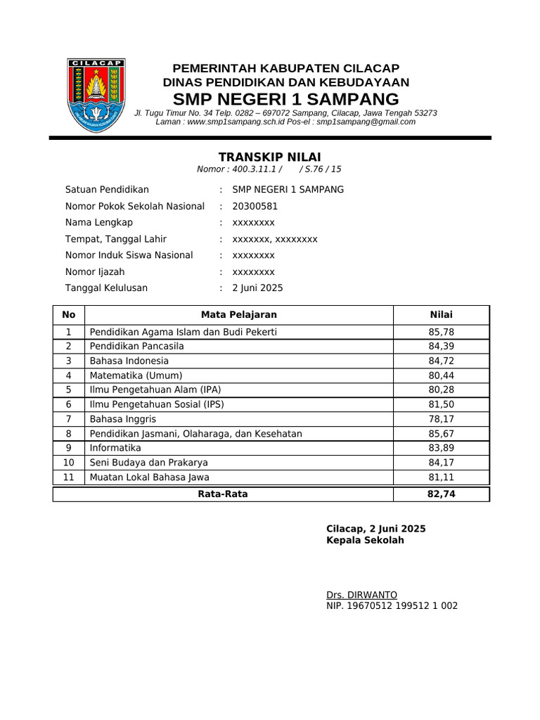 Draft Transkip Ijazah | PDF