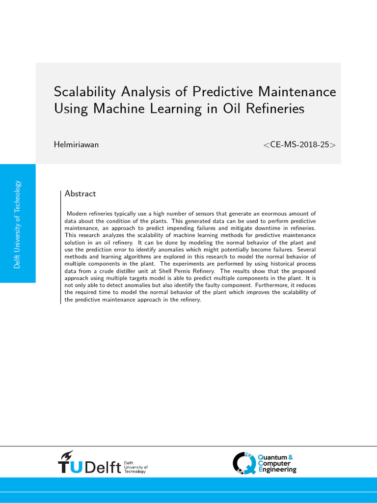 Scalability Analysis of Predictive Maintenance | PDF | Machine Learning | Oil Refinery
