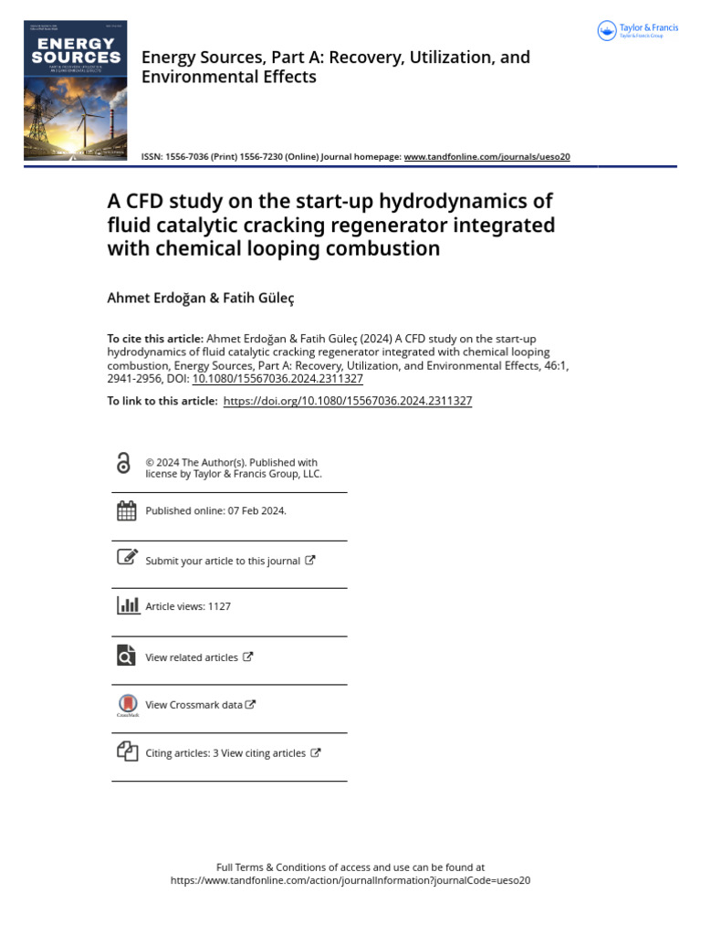 A CFD Study On The Start-Up Hydrodynamics of Fluid Catalytic Cracking Regenerator Integrated ...