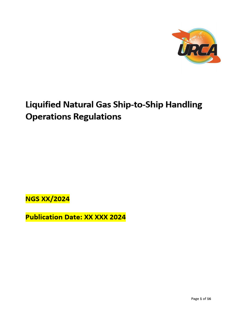 Urca Ngs LNG Sts Regulations | PDF | Liquefied Natural Gas | Shipping
