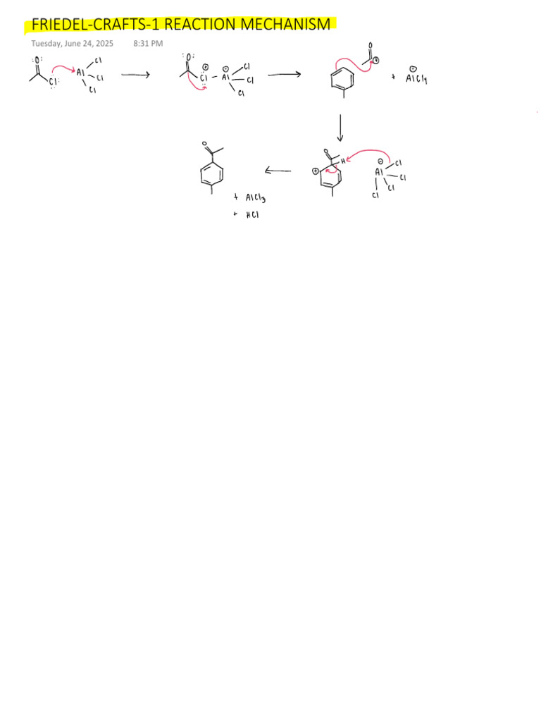 Friedel Crafts 1 Reaction Mechanism | PDF