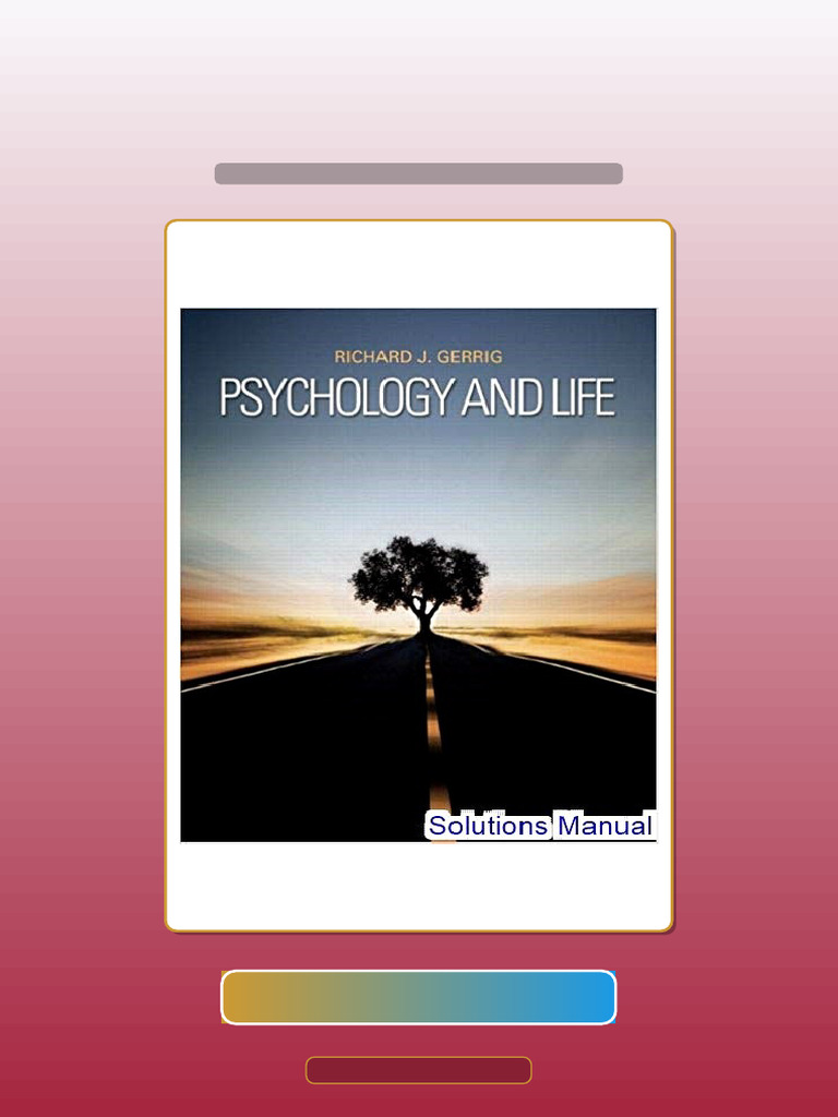 Psychology and Life 20th Edition Gerrig Ebook and TestBank Bundle ...