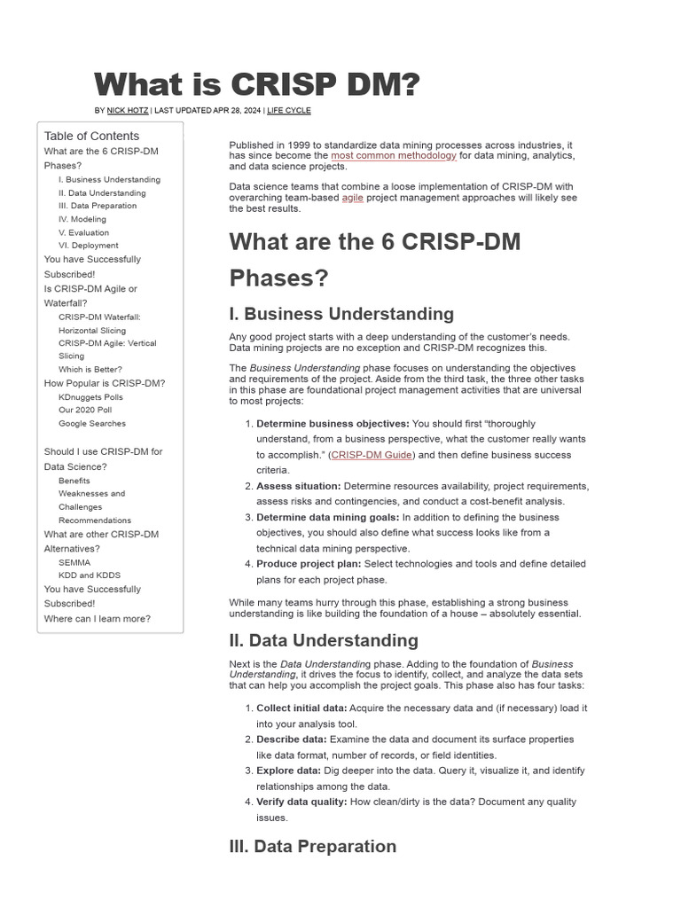 What Is CRISP DM - Data Science Process Alliance | PDF | Data Mining ...