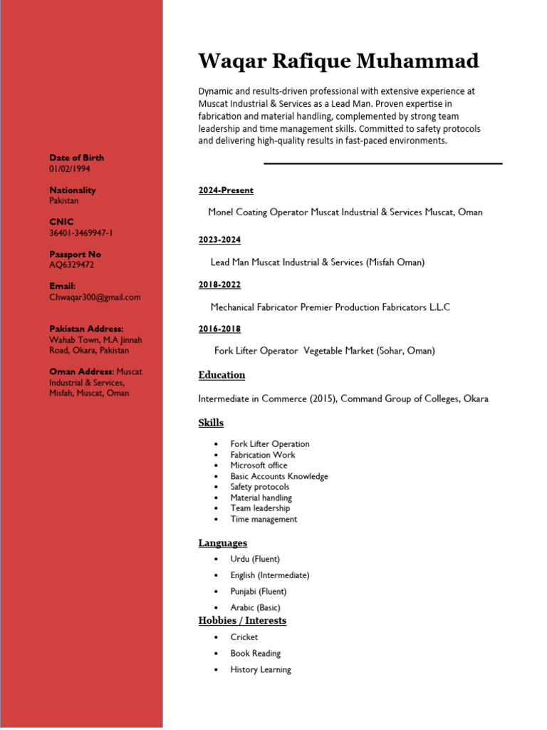 Woodworking Resume | PDF