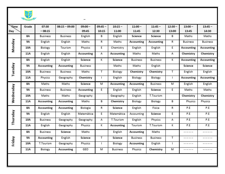 Secondary Time Table Edited | PDF | Science | Inquiry