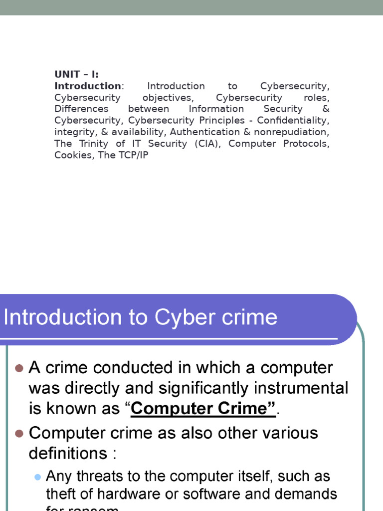 CS Unit 1 | PDF