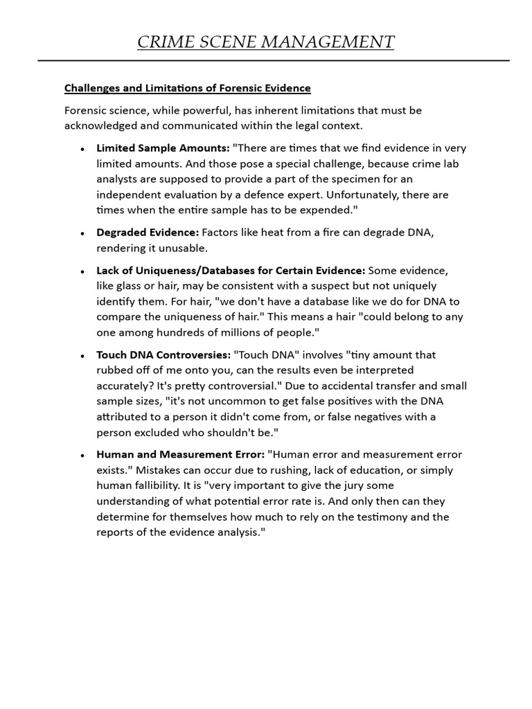 Crime Scene Management | PDF | Crime Scene | Criminal Justice