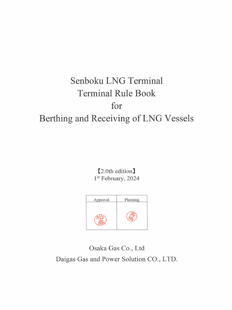 Senboku Terminal Rule Book - Ver2.0 | PDF | Ships | Port
