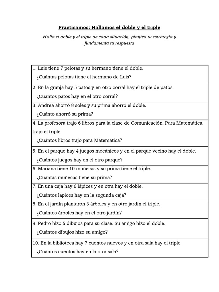 Practicamos Doble Triple | PDF