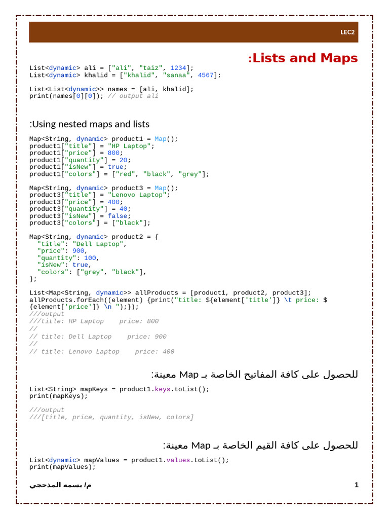 Maps and Lists - 074837 | PDF