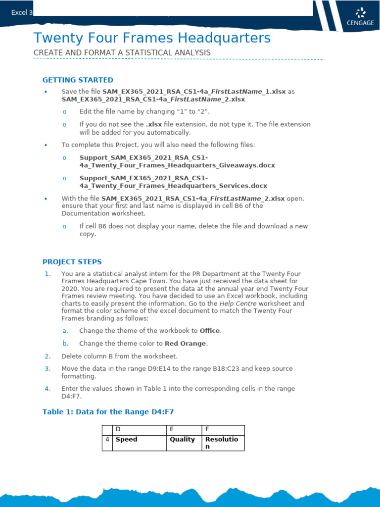Twenty Four Frames Excel Capstone Project | PDF | Microsoft Excel