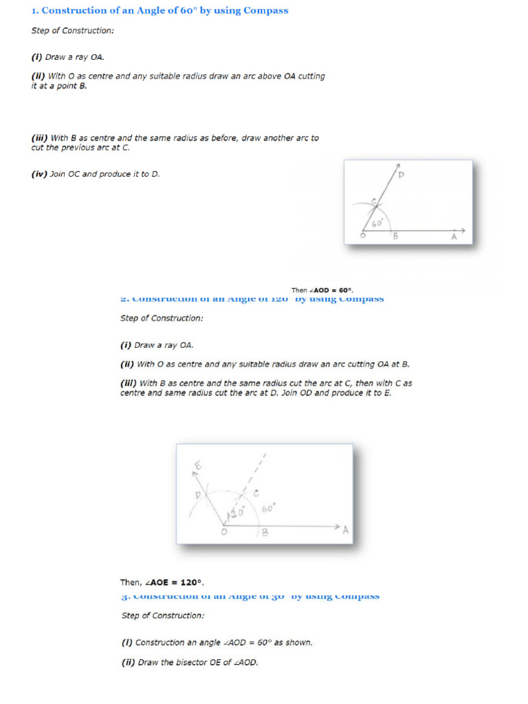 Construction of Angles | PDF