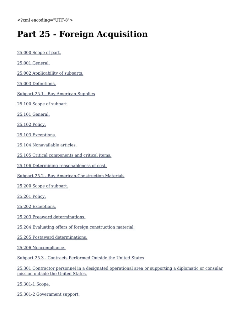 Foreign Acquisition Regulations Overview | PDF