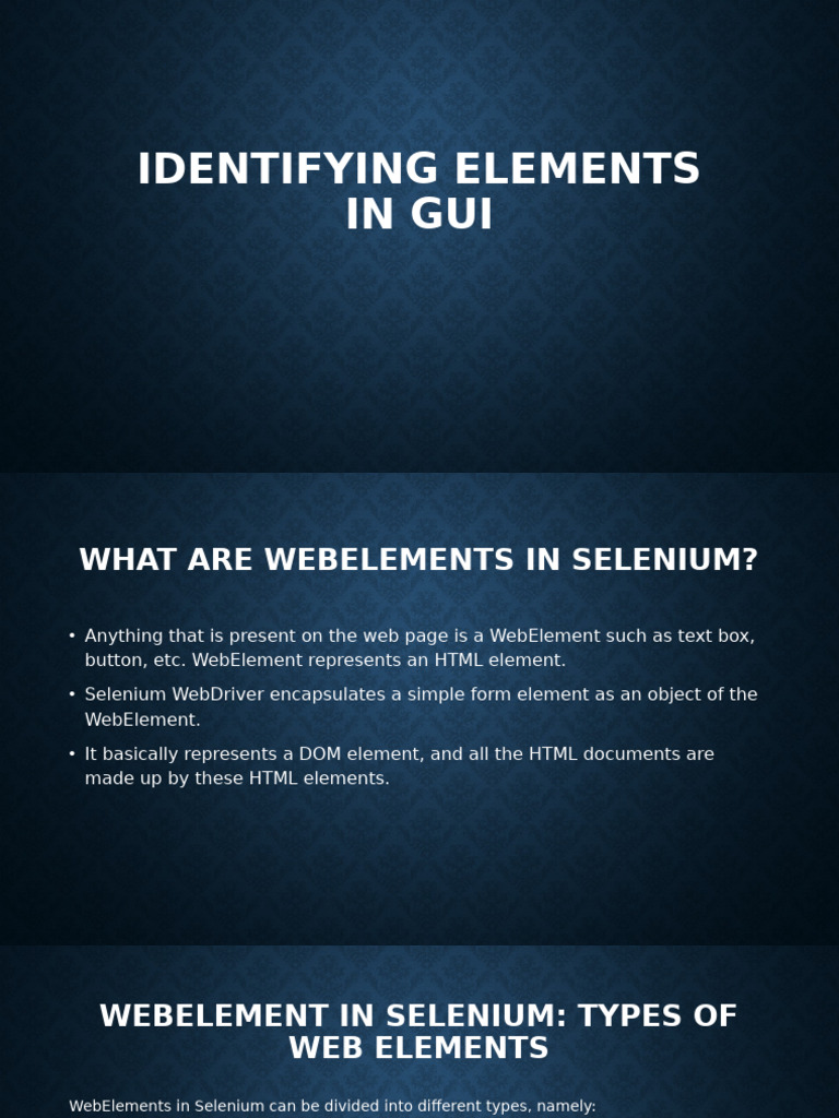 Understanding WebElements in Selenium | PDF | X Path | Html Element