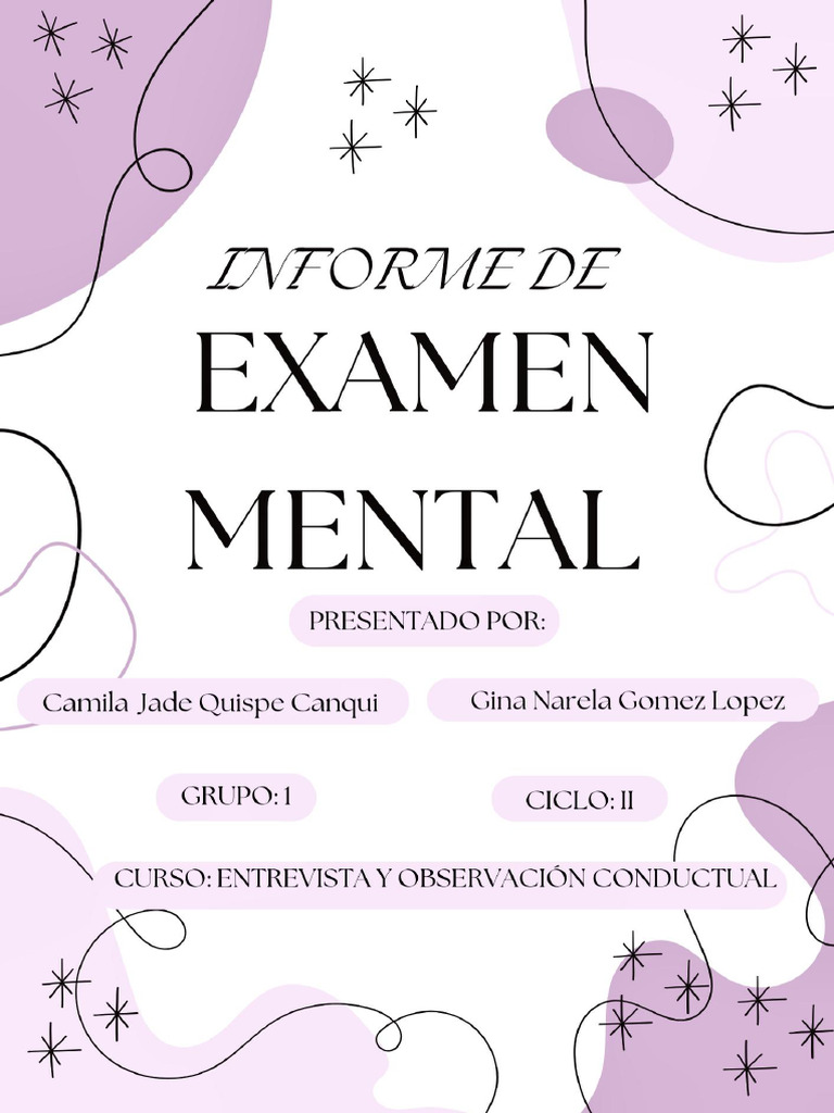 Examen Mental Camila y Gina | PDF | Pensamiento | Alucinación