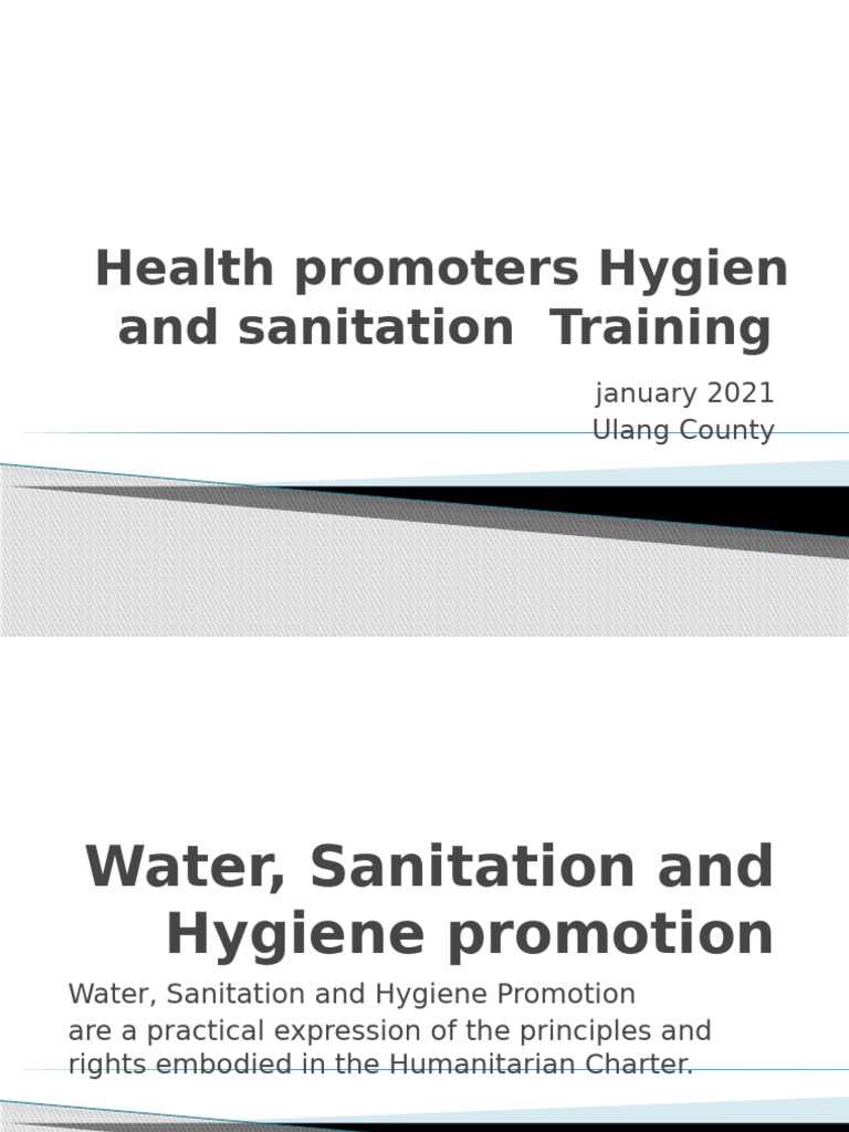 Hygiene and Sanitation Training Guide | PDF | Diarrhea | Hand Washing