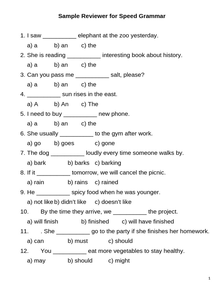 Speed Grammar Sample Problems 1 | PDF | Chess | Chess Theory